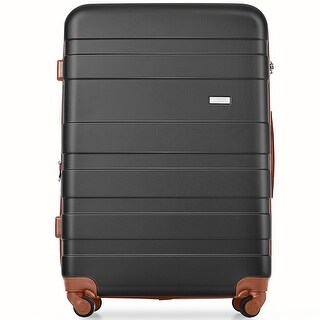 Black Trunk Sets 3 piece Sets Luggage Hardside Lightweight Durable ...