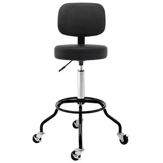 Lockable Work Stool, Padded Back Rolling Bar Stool Shop Stool - Bed ...