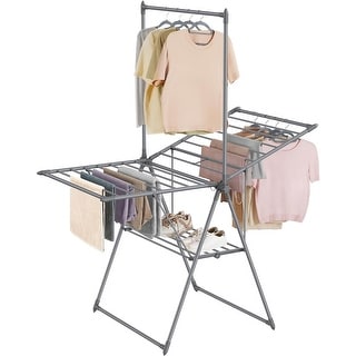 Freestanding drying rack, foldable 2-tier drying rack, space saving ...