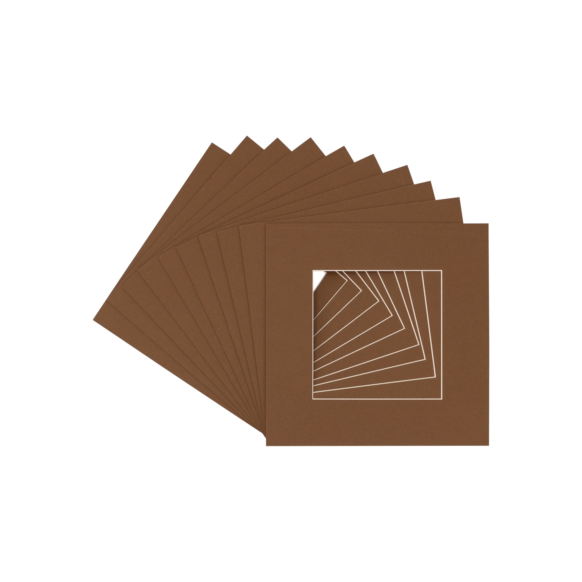 16x16 Mat for 20x20 Frame - Precut Mat Board Acid-Free Brown 16x16 ...