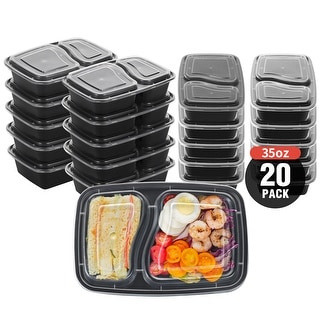 35oz 2-Compartment Microwavable Meal Prep Containers - Bed Bath ...