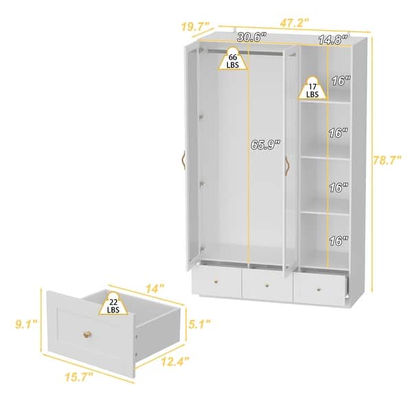 Chic Modular Closet System Wardrobe Units Armoires Home Organization ...