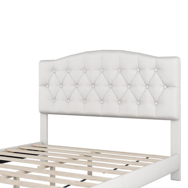 diamond tufted platform bed