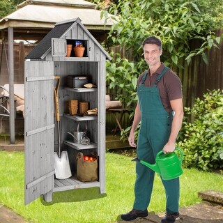 Wooden Outdoor Storage, Store Patio Furniture for Backyard, Garden ...