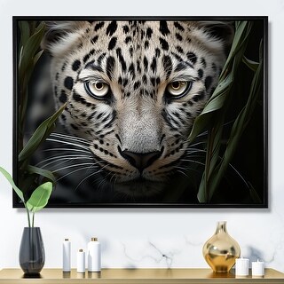 Designart "Jungle Leopard Stalk " Animals Leopard Framed Wall Art ...