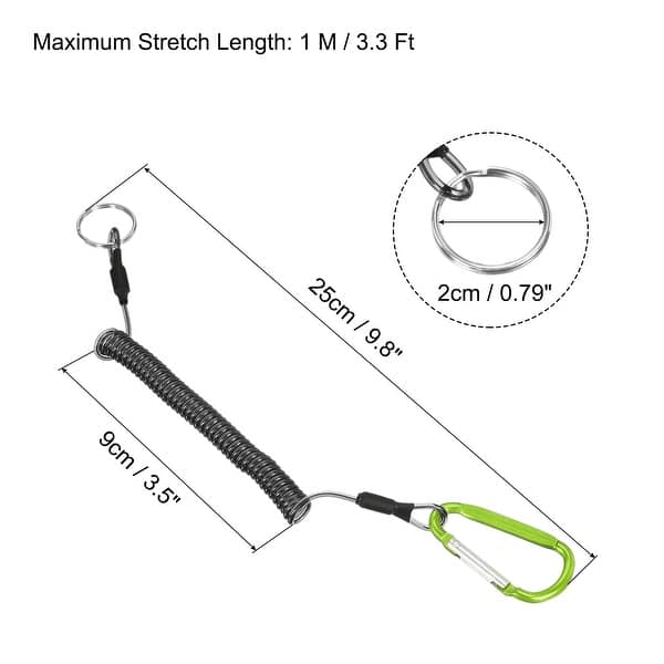 3.3ft Fishing Tool Lanyard, Safety Cord Spiral Coiled Lanyards Tether ...