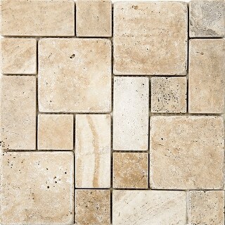 Liberty Travertine Roman Pattern Mosaic Tile - Bed Bath & Beyond - 37233376