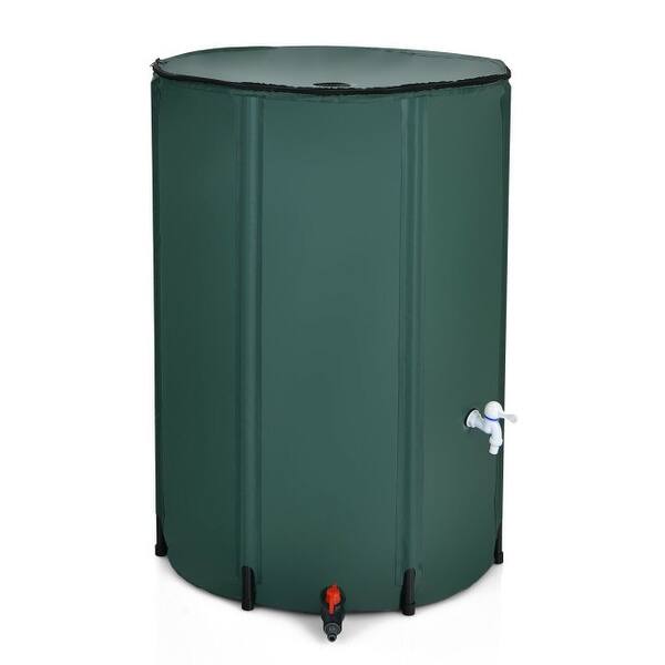 100 Gallon Portable Rain Barrel Water Collector Tank with Spigot Filter ...