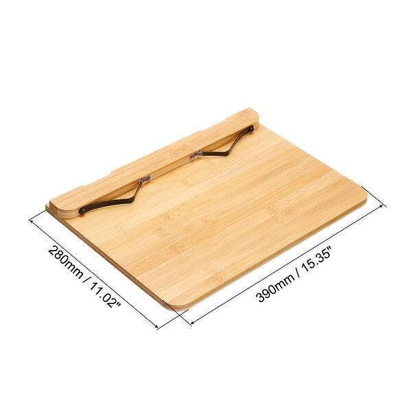 15.4x11" Book Stand, Bamboo Hollow Pattern Book Holder with Clips, Wood ...