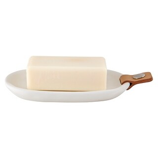 Spirella Lio White Polyresin and Leather Soap Dish - Bed Bath & Beyond ...