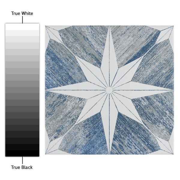 Merola Tile Cassis Stella Blue Day 9-3/4" x 9-3/4" Porcelain Floor and ...