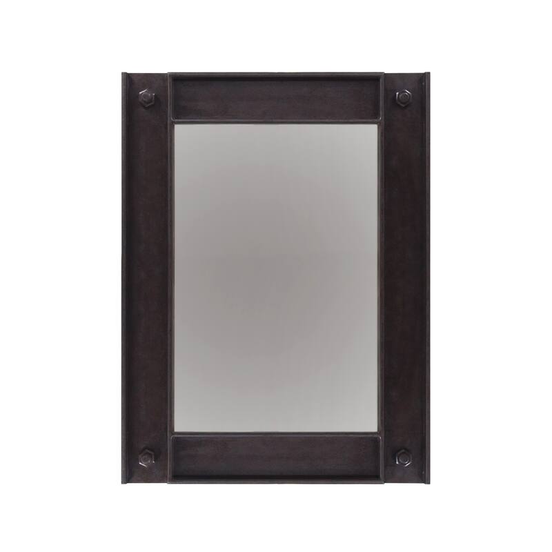 Casual Elements Iron Mountain Faux Metal Rectangular Mirror - Overstock ...
