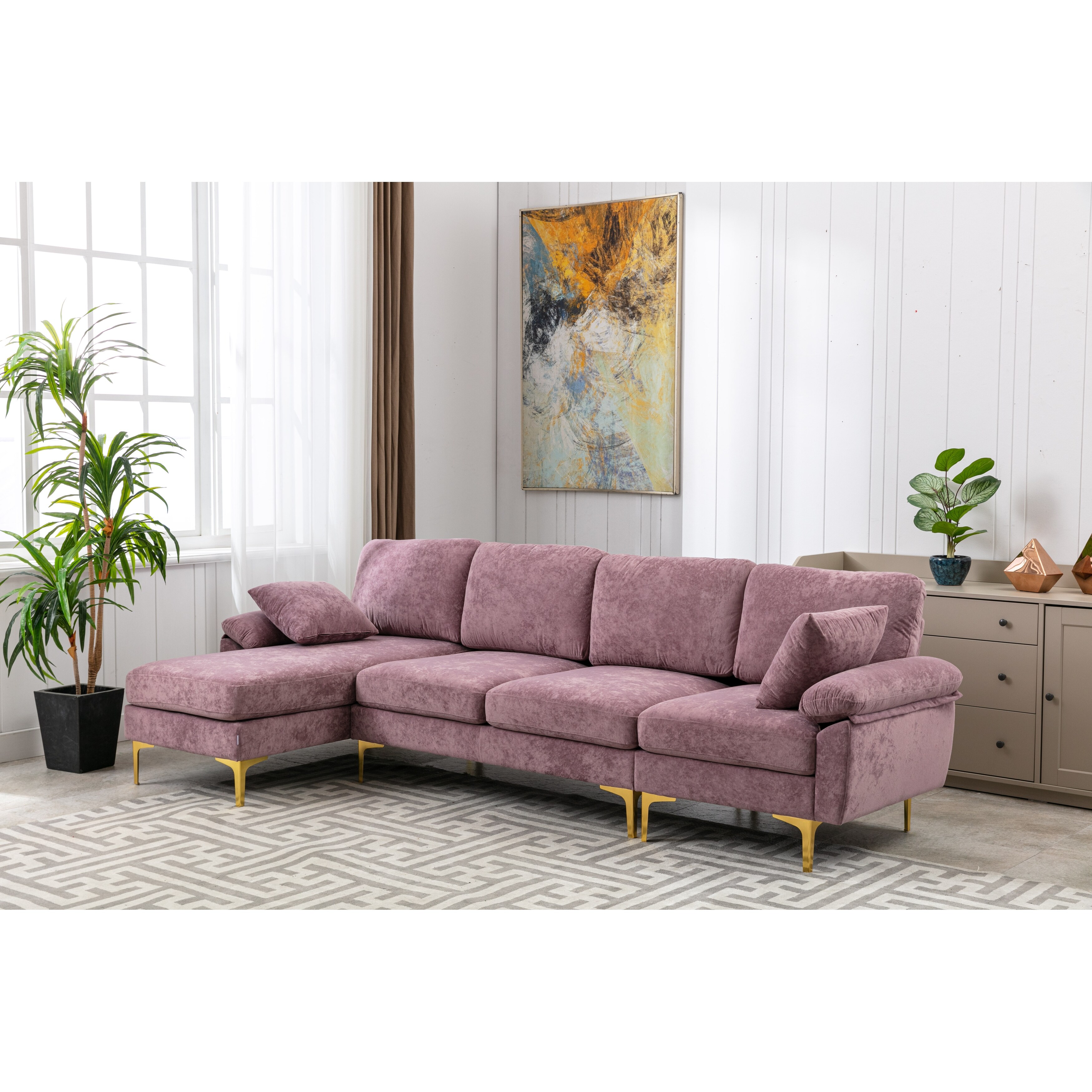 purple corner sofa