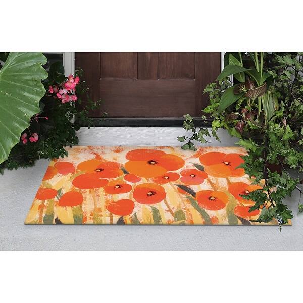 Liora Manne Illusions Poppies Indoor/Outdoor Mat Red 1'7" x 2'5" - Bed ...