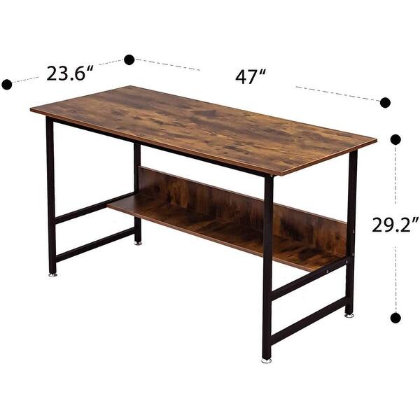 Office Desks Computer Desk Rustic Wood Tone Table Plain Simple Lap Desk ...