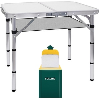 Card Table, Small Table, Folding Table, Adjustable 3-Level Heights ...