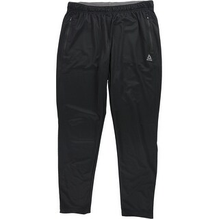 Reebok Mens Workout Ready Stacked Logo Athletic Track Pants, Black, Large - Bed Bath & Beyond ...