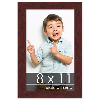 8x11 Traditional Mahogany Complete Wood Picture Frame with UV Acrylic ...