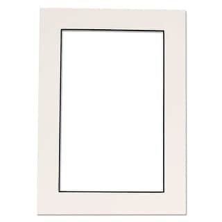 5x7 Mat for 4x6 Photo - White with Black Core Matboard for Frames ...