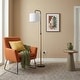 Rachel Modern Floor Lamp with Wooden Pole and White Drum Shade - Bed ...