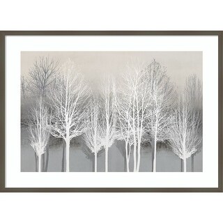 Trees on Gray by Kate Bennett Wood Framed Wall Art Print - Svelte Clay ...