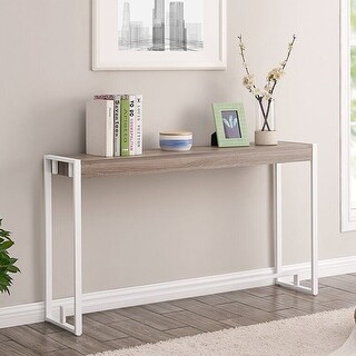 Wood Top Console Table in Mocha Gray and White - 54 x 84 - Bed Bath ...