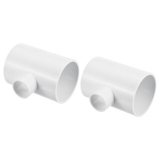 2 1/2" x 1" 3 Way Tee Pipe Fittings UPVC, 2 Pack Joint Coupling Pipe ...