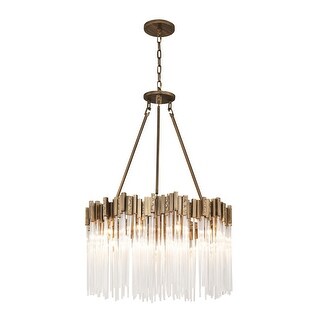 Varaluz 309P10 Matrix Recycled Steel and Fluted Glass 10-Light Pendant ...
