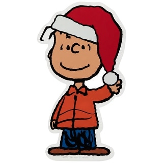 Peanuts Linus in Santa Hat Christmas Window Cling Decoration - Bed Bath ...