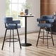 Hausfame Set of 2 Linen Swivel Counter & Bar Stool with Metal Footrest ...
