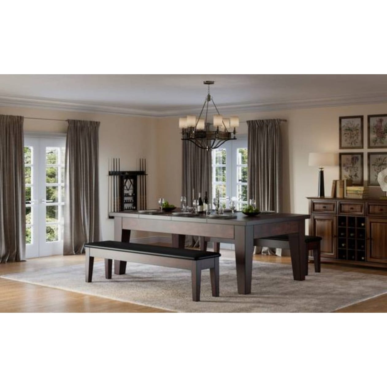 8ft Spencer Marston Cheyenne Dining Pool Table w/Benches - Bed Bath ...