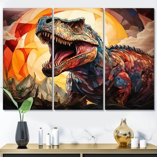 Designart "Dinosaur Prehistoric Legacy Geometric I" Animals Canvas ...