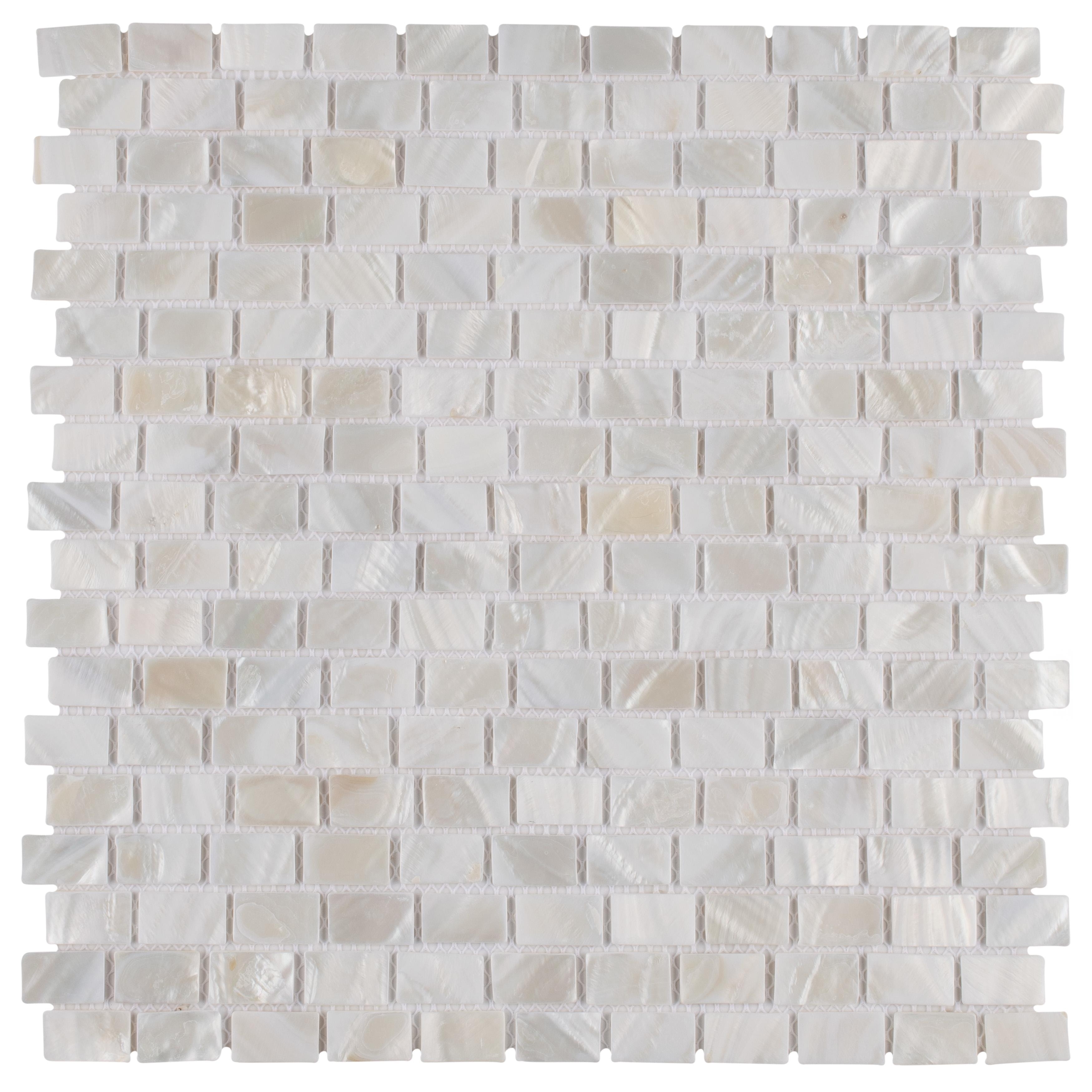 Merola Tile Conchella Square Natural 12" x 12" Natural Shell Wall Tile ...