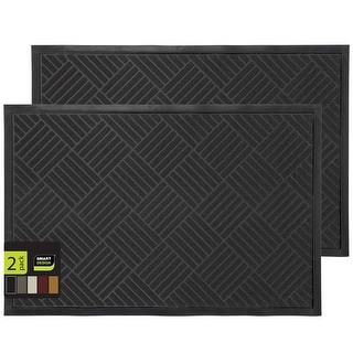 Smart Design All-Weather High Traffic Large Door Mat - 2 pack - Diamond ...