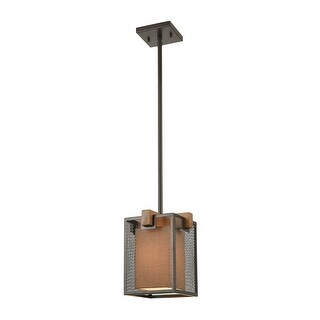 Elk Home Crossbeam Oil Rubbed Bronze Fabric 1 Light Pendant - Bed Bath ...