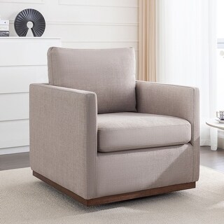 360 Swivel Accent Chair Linen Barrel Chair Grounded Chair Living Room ...