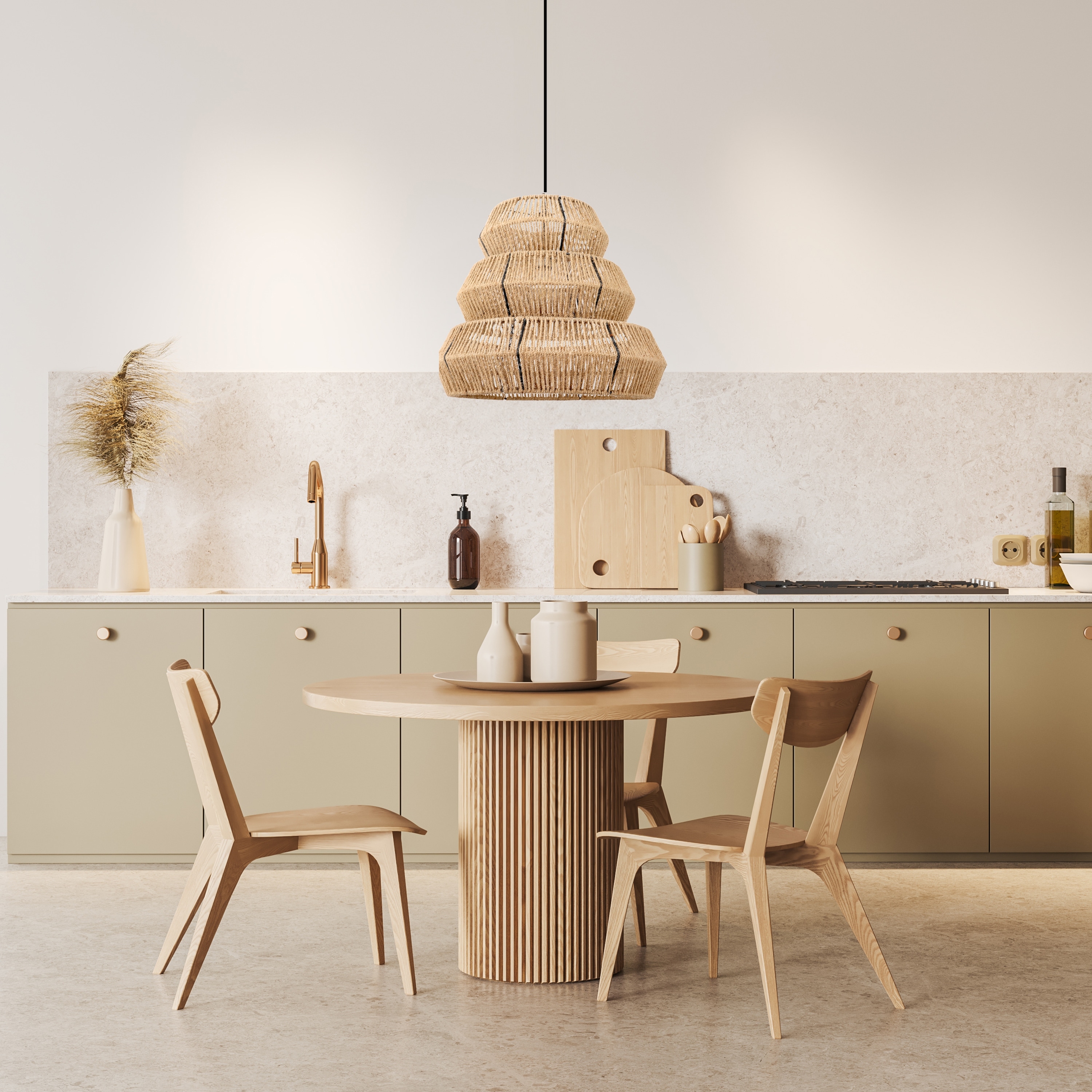 Primrose River of Goods Tan and Black Jute and Metal 19.75-Inch Pendant ...