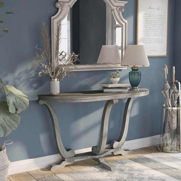 DH BASIC Farmhouse Vintage Grey Oak 48-inch Entryway Console Table by ...