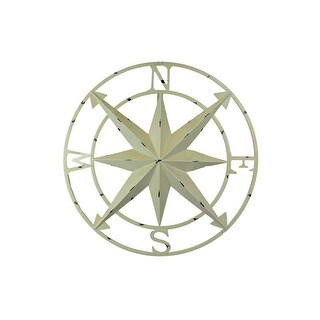 Zeckos White Metal Nautical Compass Rose Wall Sculpture 20.5 Inch - Bed ...