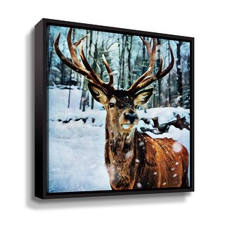 A Little Snow Here Reindeer Gallery Wrapped Floater-framed Canvas - Bed ...