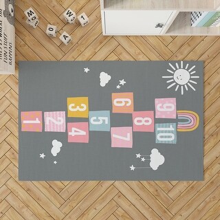 HOPSCOTCH PATTERN CHARCOAL Area Rug By Kavka Designs - Bed Bath ...