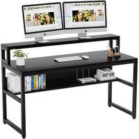 Tribesigns 55 Inches Computer Desk with Shelves - Bed Bath & Beyond ...