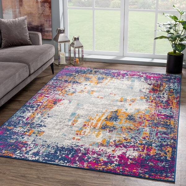 Abani Malibu Modern Multicolor Distressed Area Rug - Bed Bath & Beyond ...