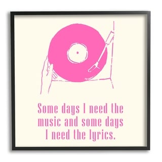 Stupell Somedays Music and Lyrics Phrase Framed Giclee Texturized Wall ...