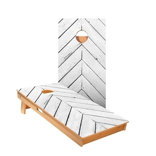 White Angled Wood Panels Cornhole Boards - Bed Bath & Beyond - 37251960