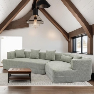 Simple Modular Upholstered Sectional Sofa,2 PC Free Combination - Bed ...
