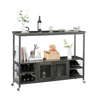 Wine shelf table; modern wine bar cabinet; console table - 54.3" - Bed ...