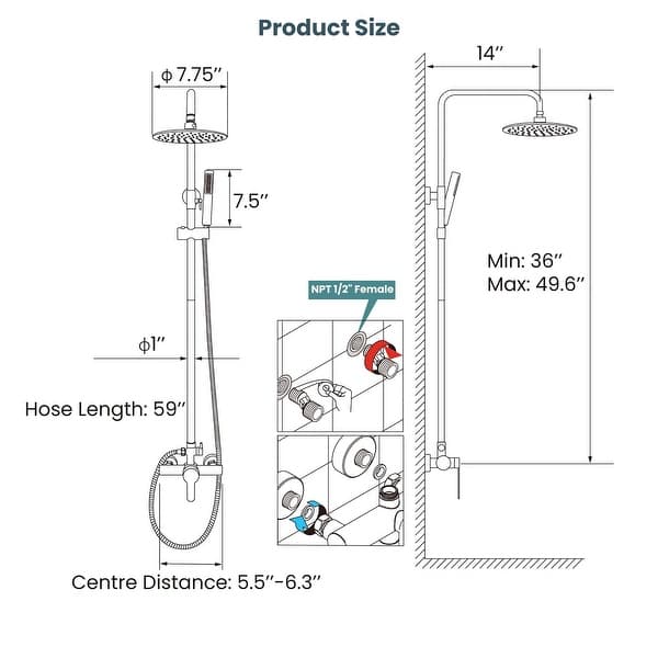 Outdoor Shower Fixture SUS304 System Combo Set - Bed Bath & Beyond ...