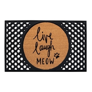 4 Cats & Dogs: Convertible Entrance Mat: Live, Laugh, Meow - 27 x 43.5 ...