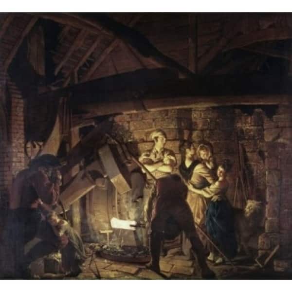 Iron Forge 1772 Joseph Wright Collection Of Lord Mountbatten Broadlands ...